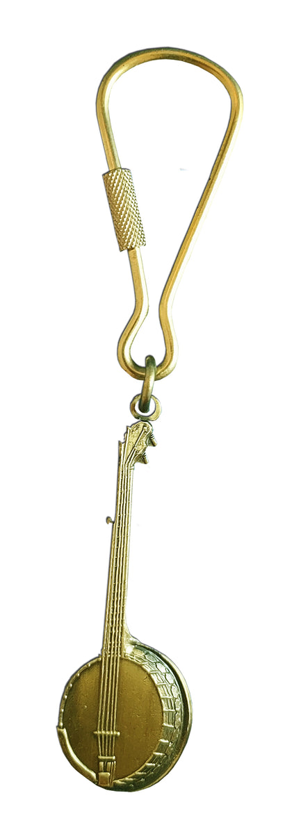 Antique Brass Banjo Keychain – Strum Hollow Music